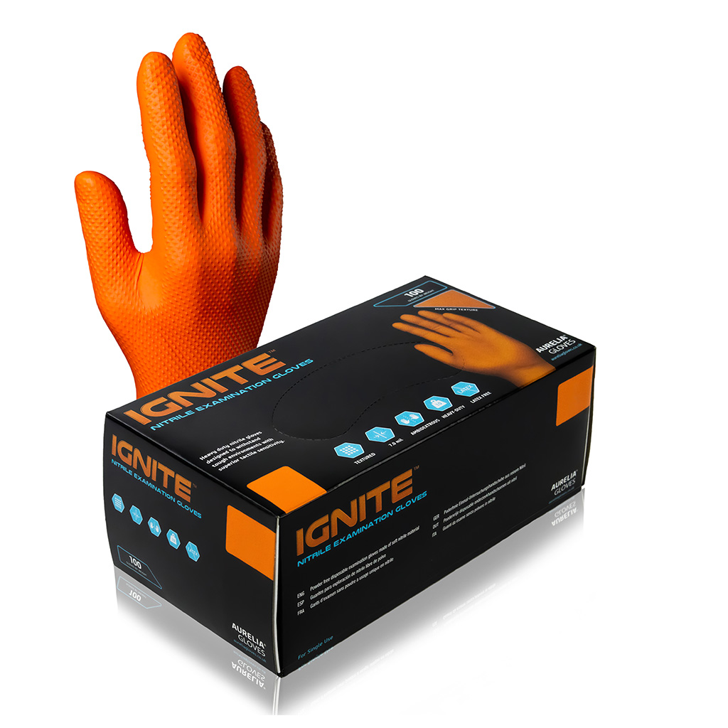 AURELIA IGNITE NITRILE GRIP GLOVE (BOX 100) | Eurox – Workwear PPE. and ...