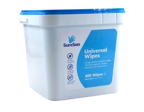 SURESAN UNIVERSAL WIPES-TUB OF 400 | Eurox – Workwear PPE. and Safety ...